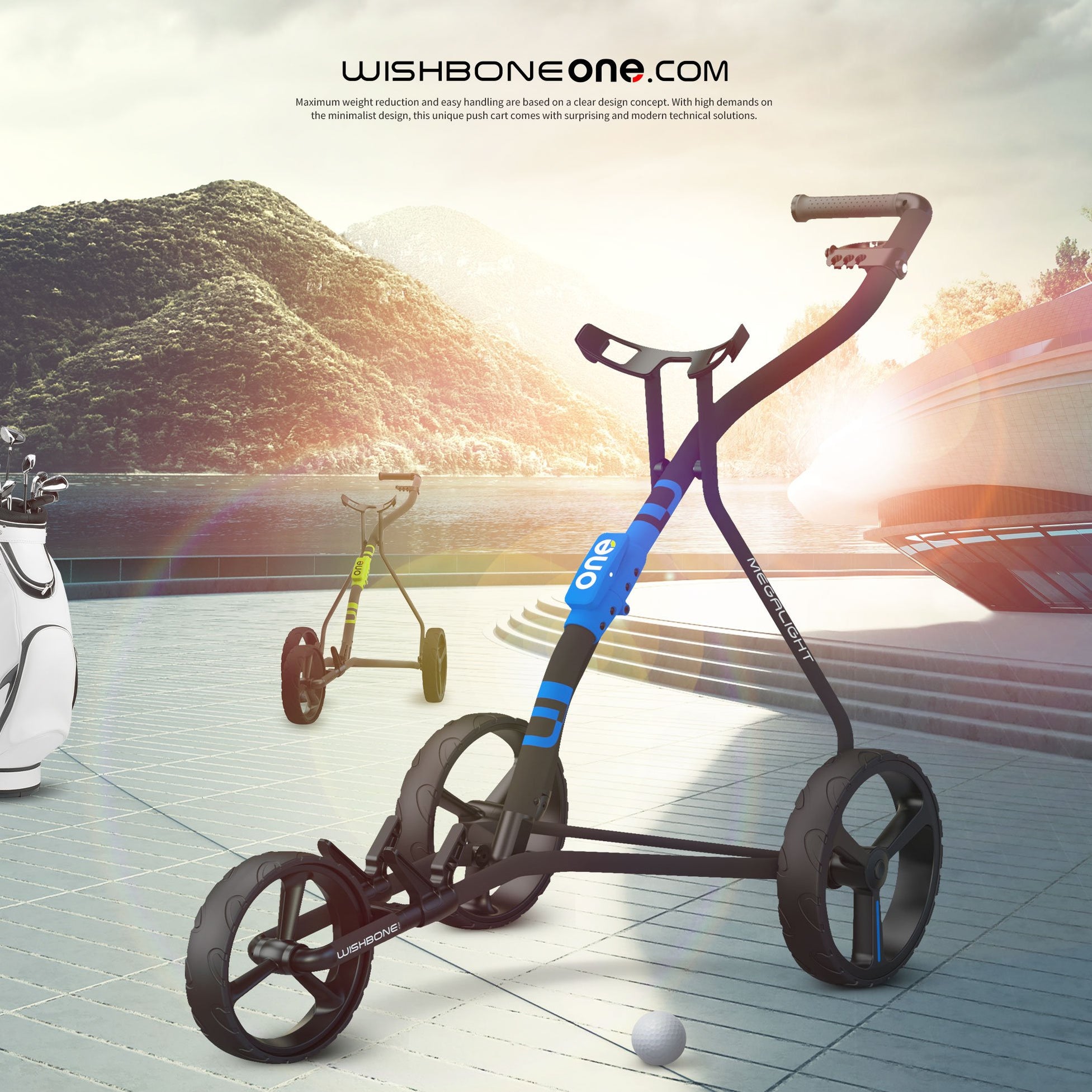 Golf Push Carts, Lightweight 9lbs, 1Step Folding, Minimalistic Design ...